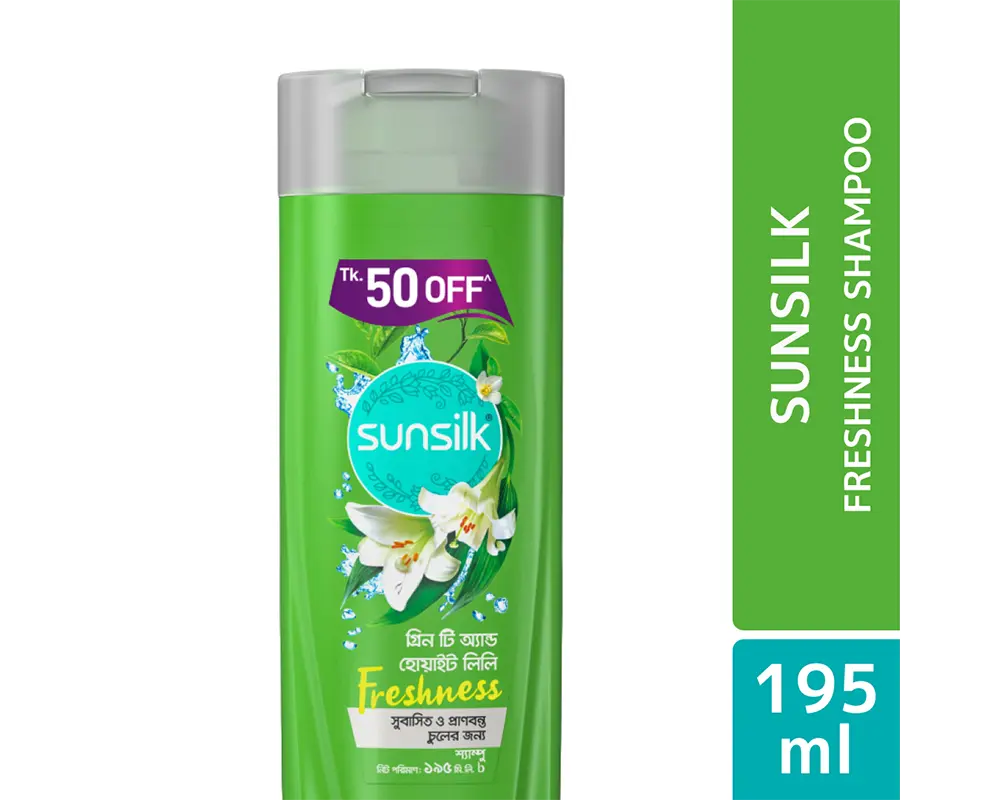 Shop Sunsilk Green Tea & White Lily Shampoo 195ml at Shwapno.com ...