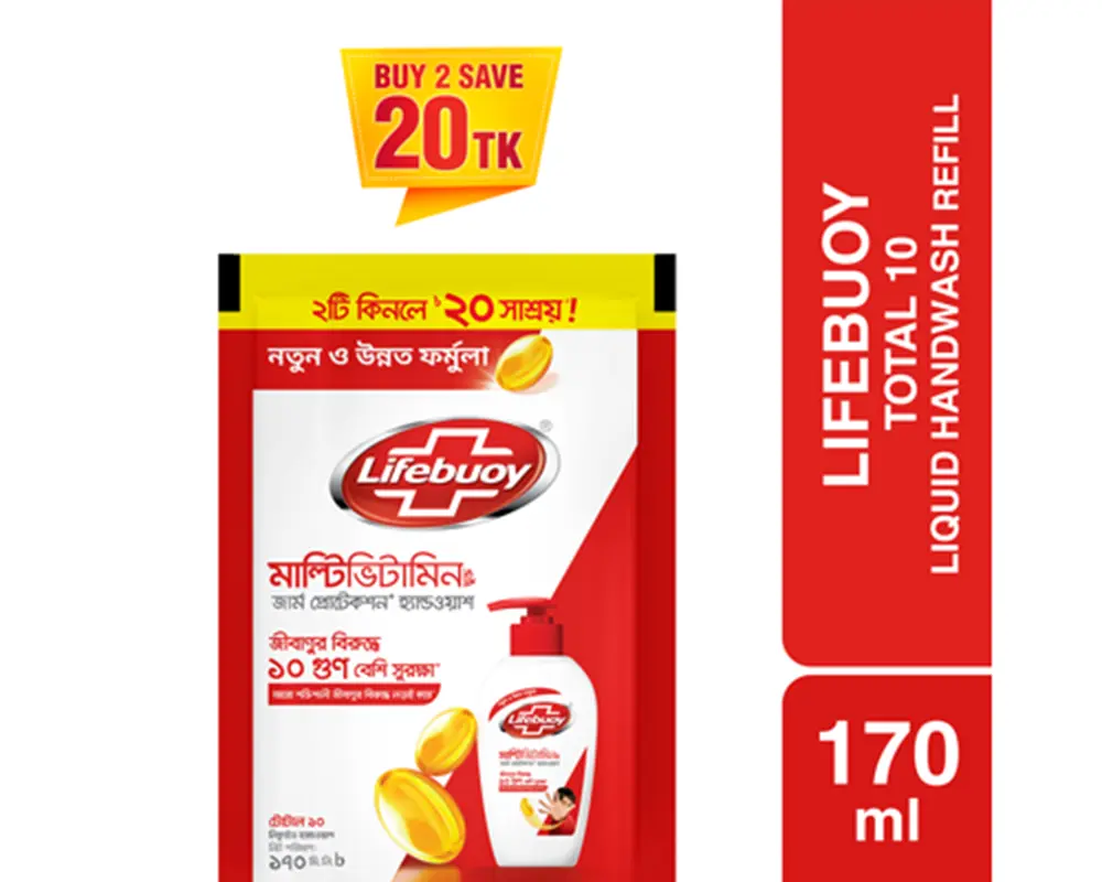 Shop Lifebuoy Total 10 Hand Wash Refill 170ml (Buy2 Save 20 tk) at ...