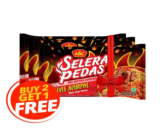 Shop MI ABC Selera Pedas Beef Noodle 80gm Indonesia (Buy1 Get1 Free) at ...