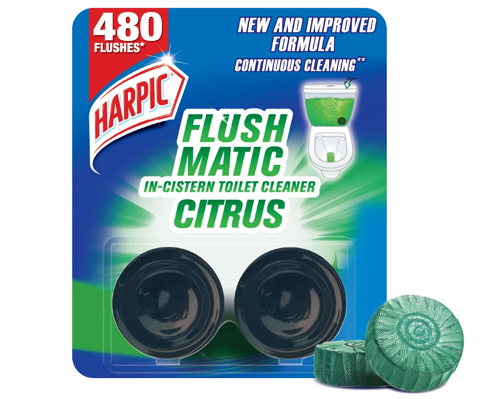 Shop Harpic Flush Matic Citrus In Cistern Toilet Cleaner 2X50gm at ...